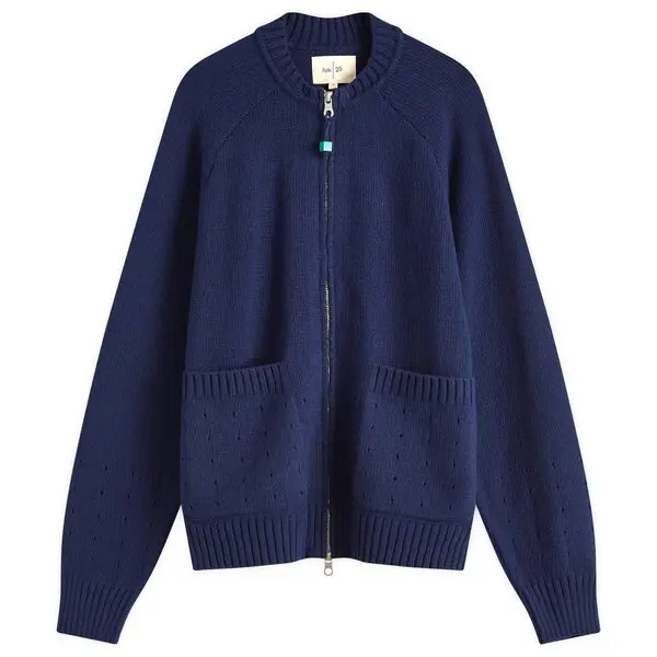 Folk Pointelle Knit Bomber Jacket