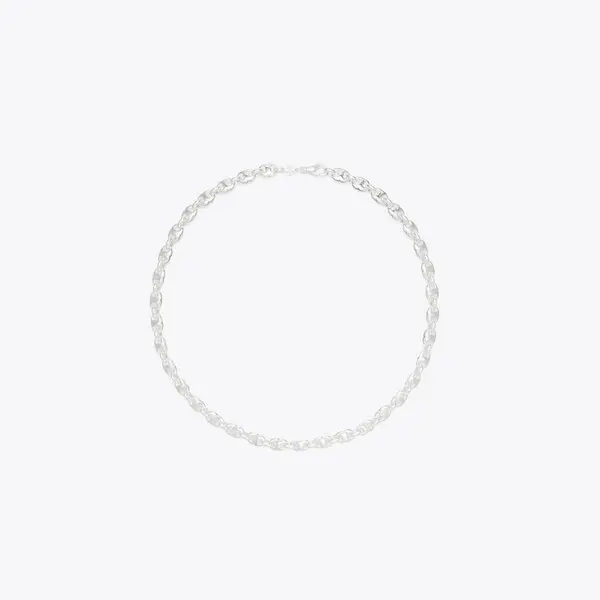 Tory Burch Gemini Link Chain Necklace - Light Silver