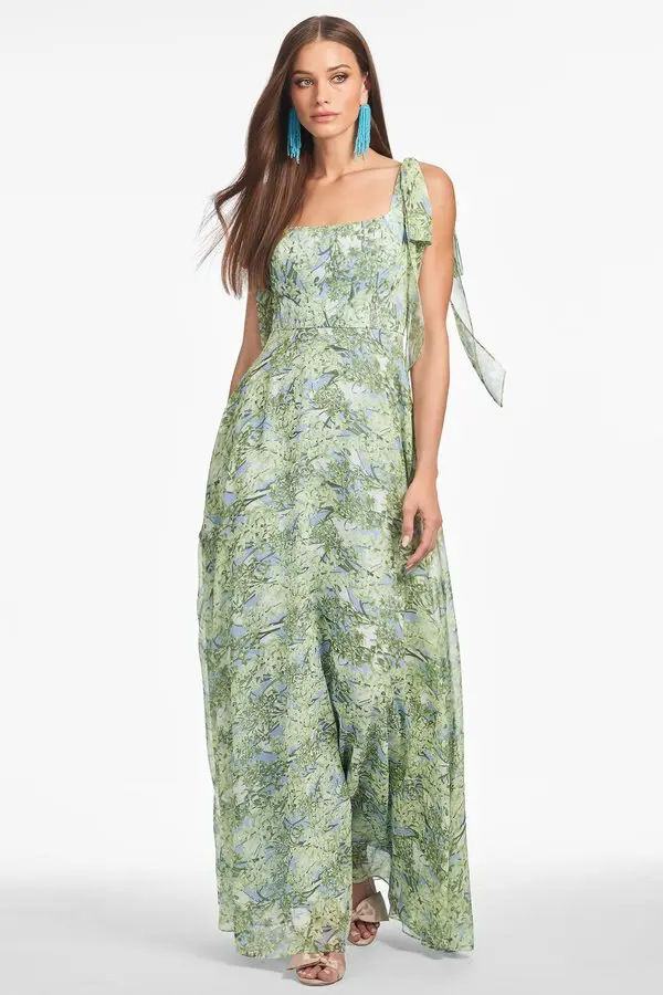Sachin & Babi Printed Maxi Gown - Peridot Bouquet