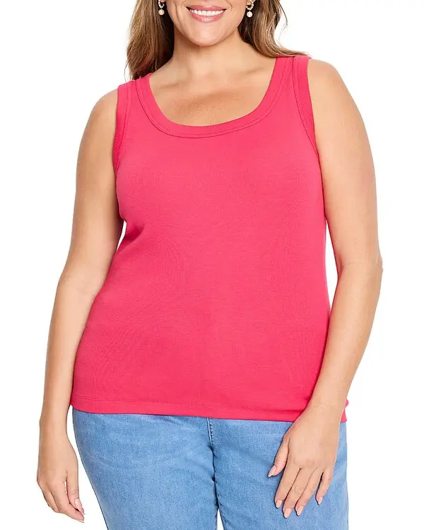 NIC+ZOE Perfect Knit Rib Scoop Neck Tank - Daiquiri