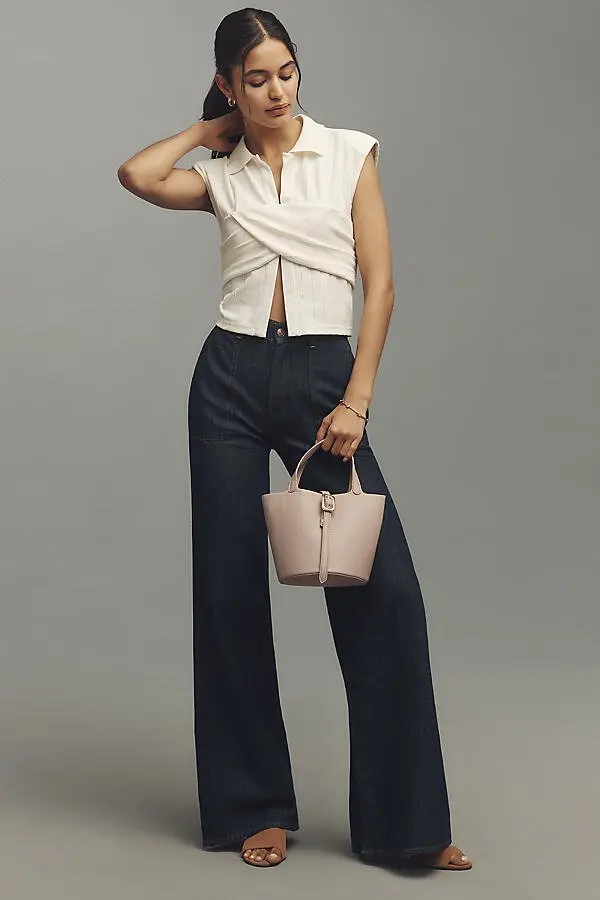 7 For All Mankind Lotta Len Blend High-rise Wide-leg Jeans