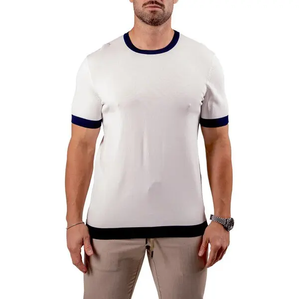 MACEOO Short Sleeve Sweater - White