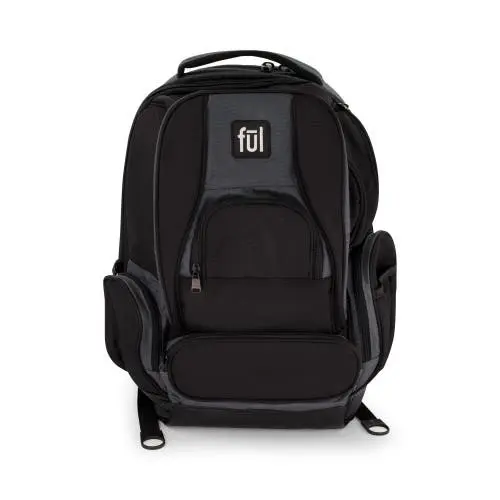 FUL Big Easy 17-in Water Resistant Backpack - Black/ Grey
