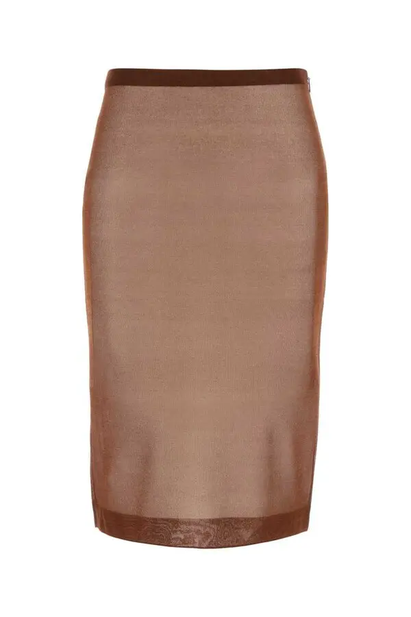 Saint Laurent Silk Skirt - Brown