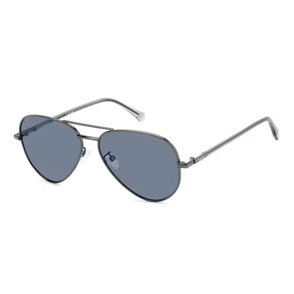 POLAROID Metal Aviator Sunglasses - Gray