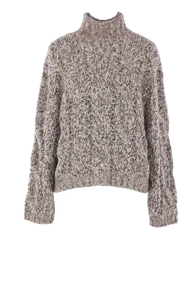Brunello Cucinelli Turtleneck Sweater - Panama+blue+brown+quartz