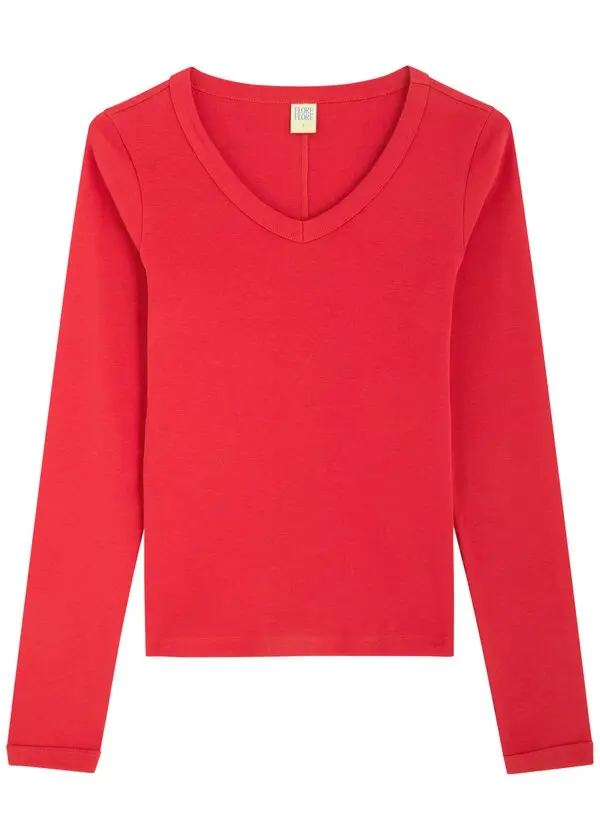 FLORE FLORE Jill Cotton Top - Red
