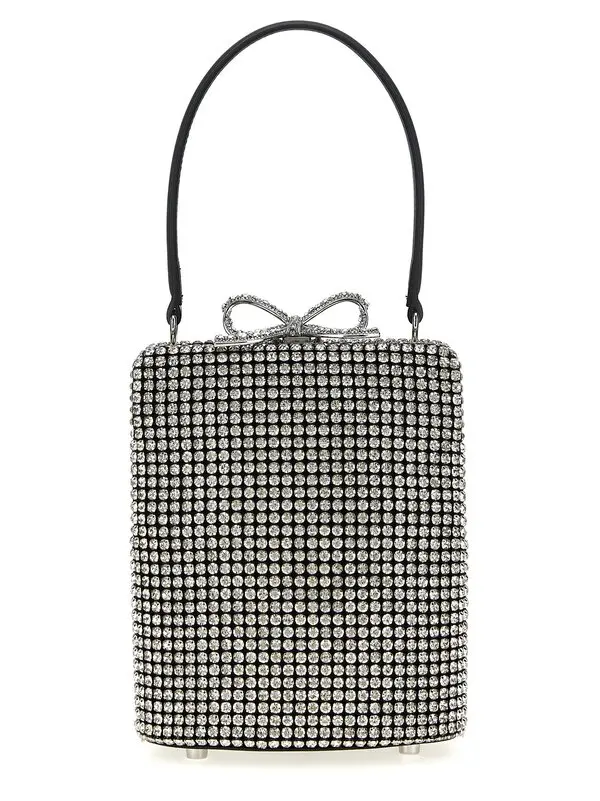 SELF-PORTRAIT Crystal Embellished Handbag - Gray