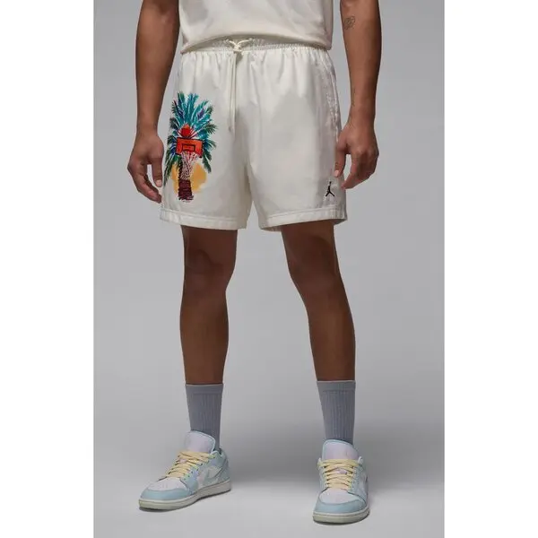 JORDAN Essentials Twill Drawstring Shorts - Sail/ Black