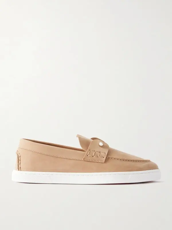 CHRISTIAN LOUBOUTIN Chambeliboat Suede Loafers - Neutrals