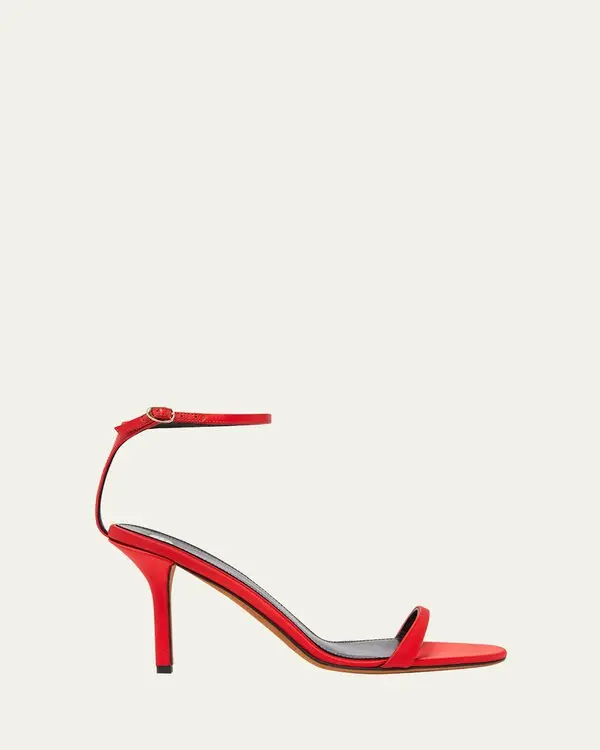 Proenza Schouler Slash Satin Ankle-strap Sandals - Sumac