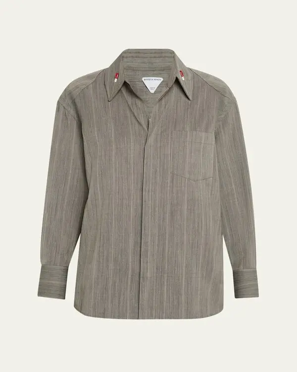 Bottega Veneta Striped Wool Shirt With Matchstick Detail - Vulcano-na