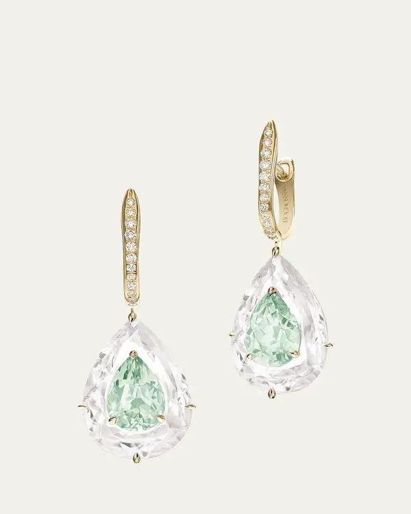BOGHOSSIAN Inlay Shine Tourmaline And Rock Crystal Earrings