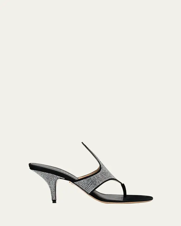 FERRAGAMO Lyrai Crystal Thong Sandals