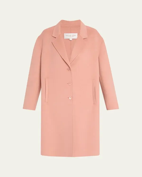 Michael Kors Single-breasted Wool Long Slouch Coat - Rosette