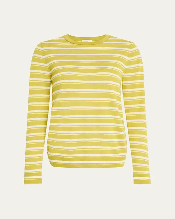 Lafayette 148 New York Striped Silk-linen Sweater
