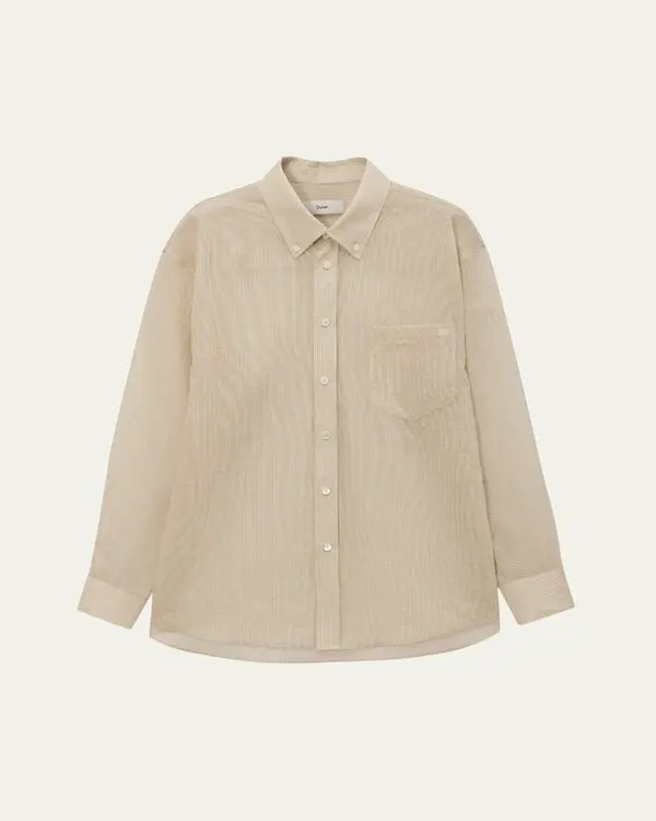 DUNST Sheer Button-front Shirt