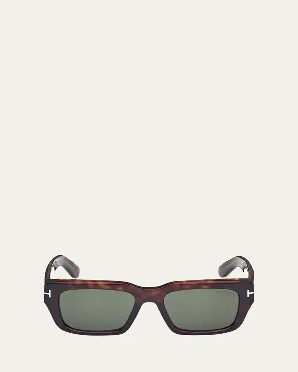 TOM FORD Rectangle Sunglasses - Shiny Dark Havanagreen
