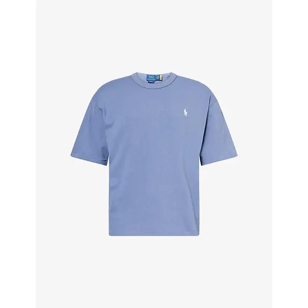 Ralph Lauren Relaxed-fit Embroidered-logo Cotton T-shirt - Capri Blue