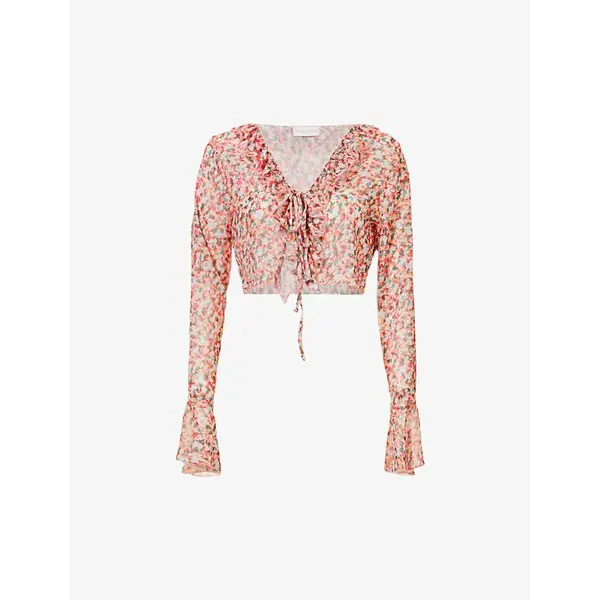 GRACEJACOB Nelly Floral-print Chiffon Top