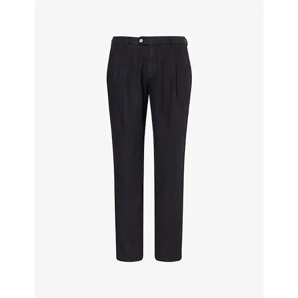 OSCAR JACOBSON Tapered Linen Trousers