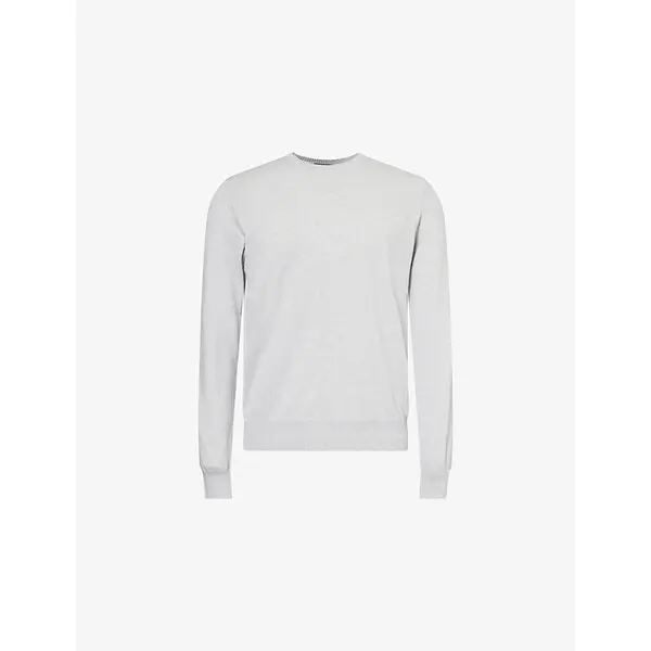 OSCAR JACOBSON Cotton-cashmere Knit Jumper - Grey Melange