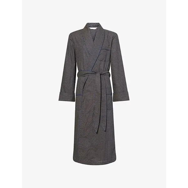 Derek Rose Nelson Graphic-print Cotton-poplin Robe