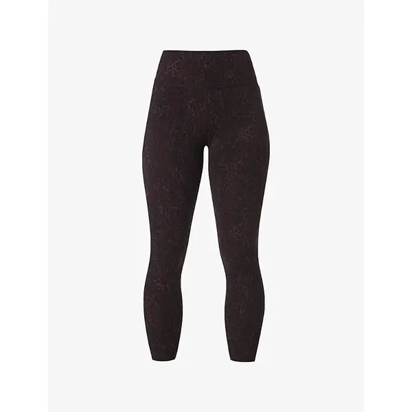 Sweaty Betty Ultimate Studio 7/8 Performance Leggings - Brown Panther Print