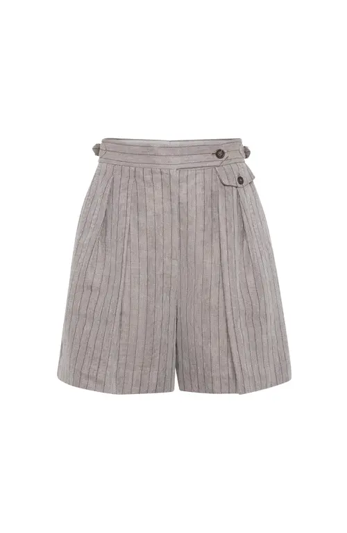 Brunello Cucinelli City Bermuda Shorts With Monili - Grey