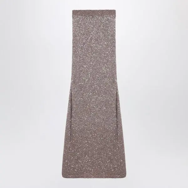 Balenciaga Sequin Embellished Maxi Skirt - Brown