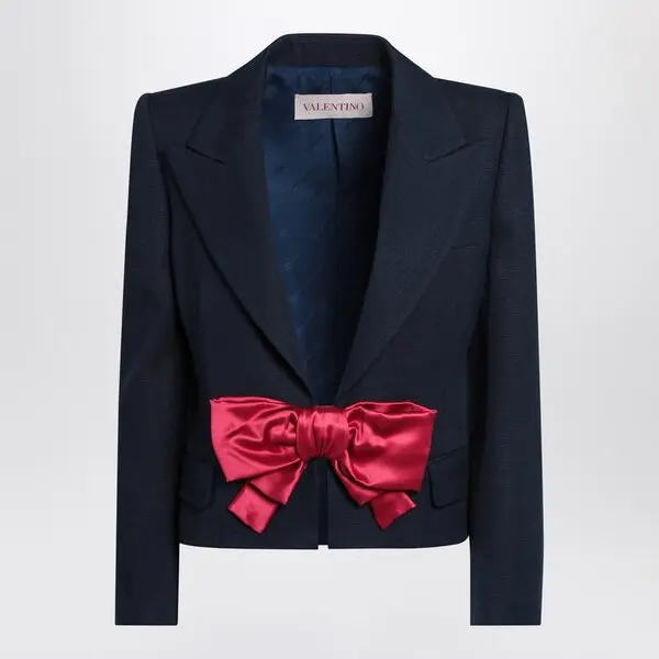 Valentino Garavani Single-breasted Jacket With Bow - Blue