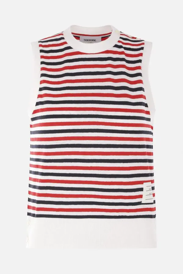 Thom Browne Sleeveless Top In Rwbwht - 43% Off | Editorialist