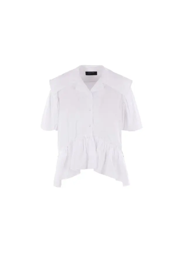 Simone Rocha Cropped Cotton Poplin Shirt