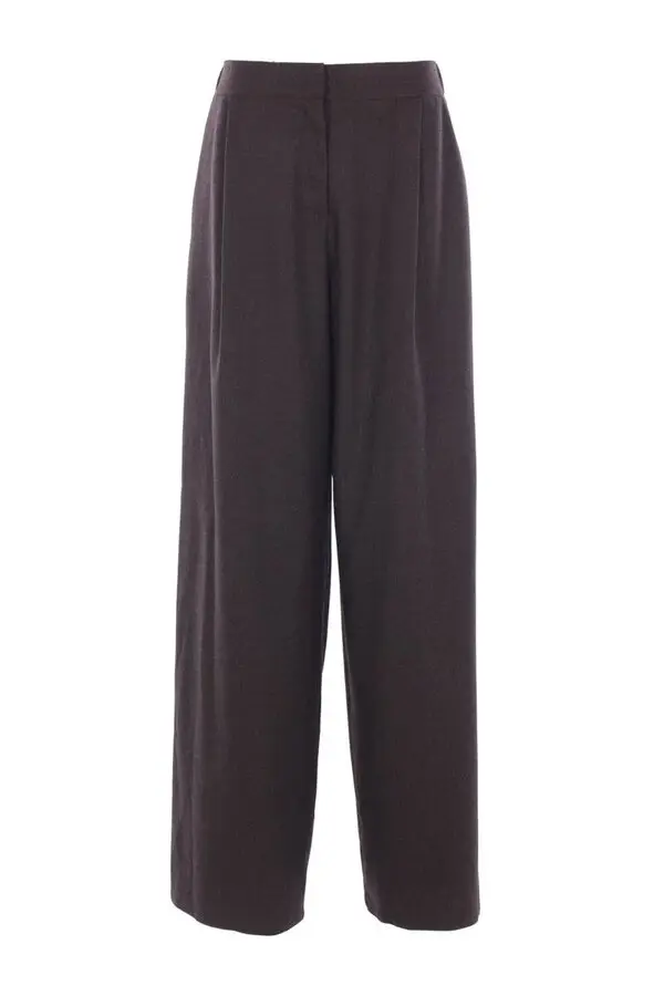 Dusan Wide-leg Wool Trousers - Ebony