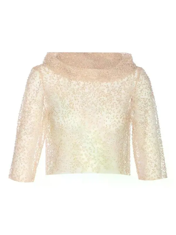 FELY CAMPO Embroidered Top - Neutrals
