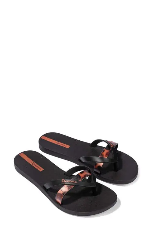 Ipanema Kirei Chic Flip Flop - Black/ Brown Tile