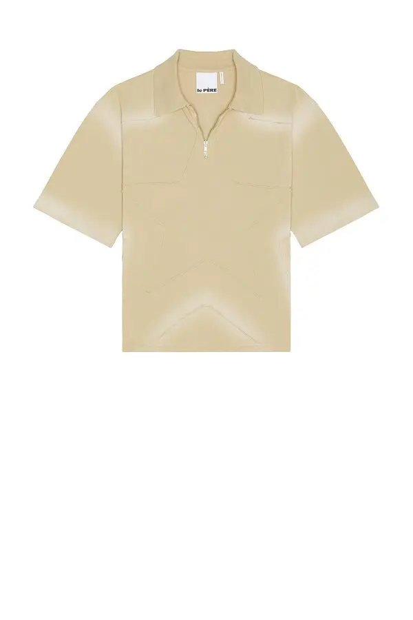 LE PERE Star Polo In Cream - Beige