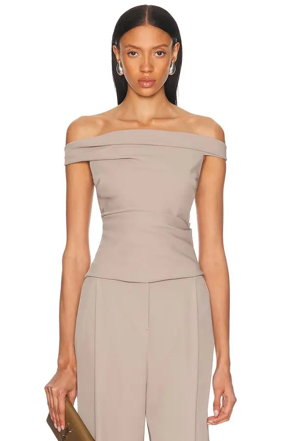 THE SEI Off-the-shoulder Boned Bodice Top