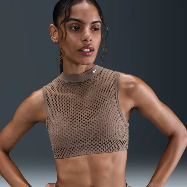 Nike Indy Net Light-support Padded Sports Bra - Brown