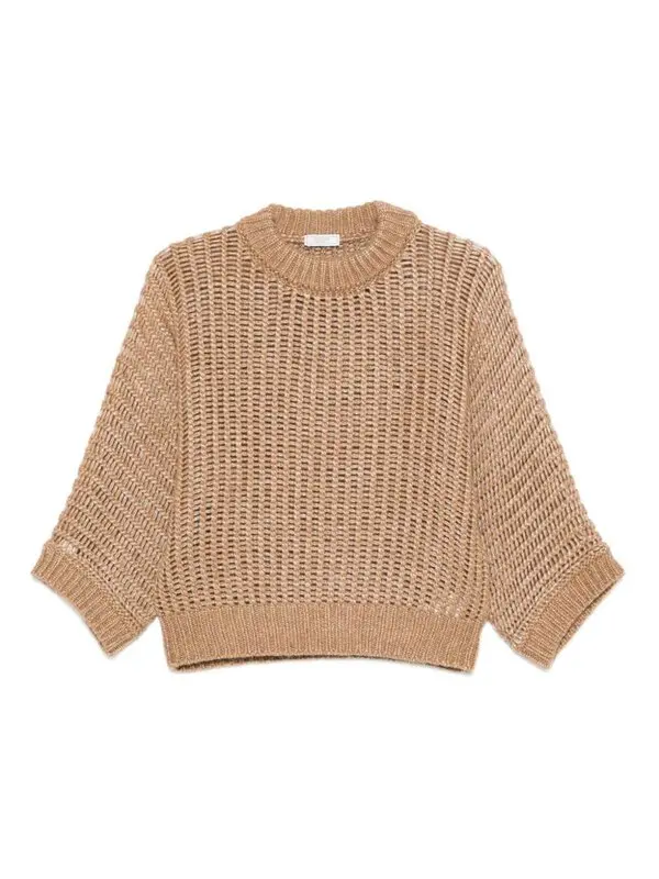 Peserico Open Knit Top - Beige