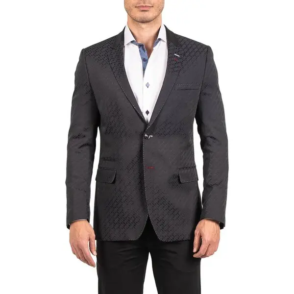 MACEOO Socrate Evo Resistance18 Jacquard Blazer - Blue