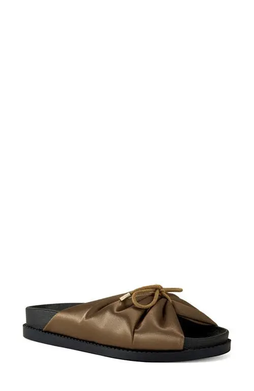 AZALEA WANG Theresa Platform Slide Sandal - Brown