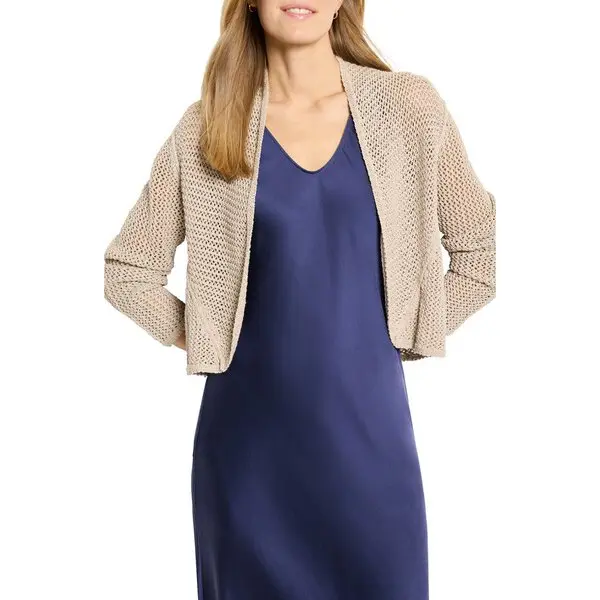 NIC+ZOE Mesh Cocoon Cardigan - Chamois