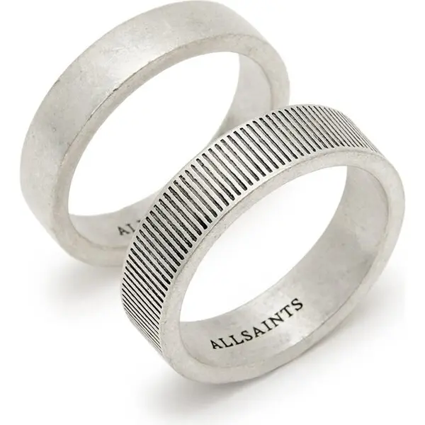 All Saints Textured Band Rings Set Of 2