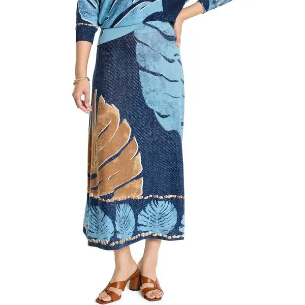 NIC+ZOE Twilight Print Knit Midi Skirt