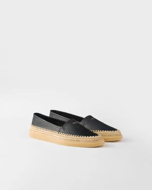 Prada Nappa Leather Espadrilles - Navy