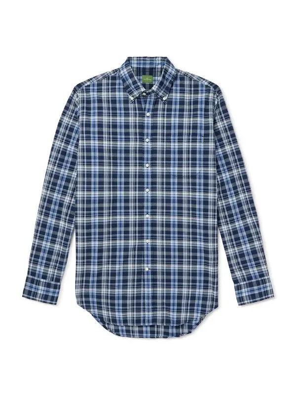Sid Mashburn Button-down Collar Checked Cotton-madras Shirt