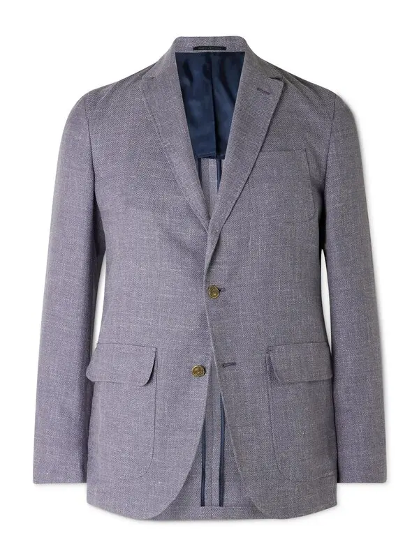 Sid Mashburn Ghost Slim-fit Wool, Cotton, Silk And Linen-hopsack Blazer