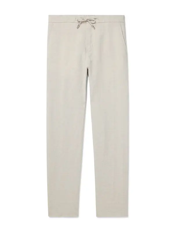 Mr P. James Straight-leg Linen Trousers - Neutrals