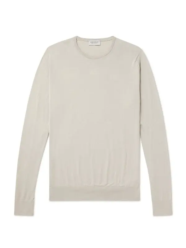 John Smedley Hatfield Slim-fit Sea Island Cotton Sweater - Neutrals